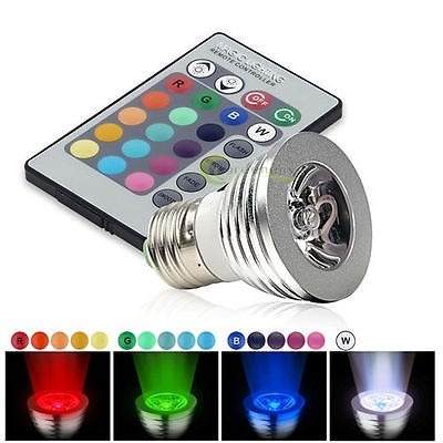 Foco Led RGB 16 Colores 1*3 Watts Base E27 Con Control Remoto | Ledbeith.mx